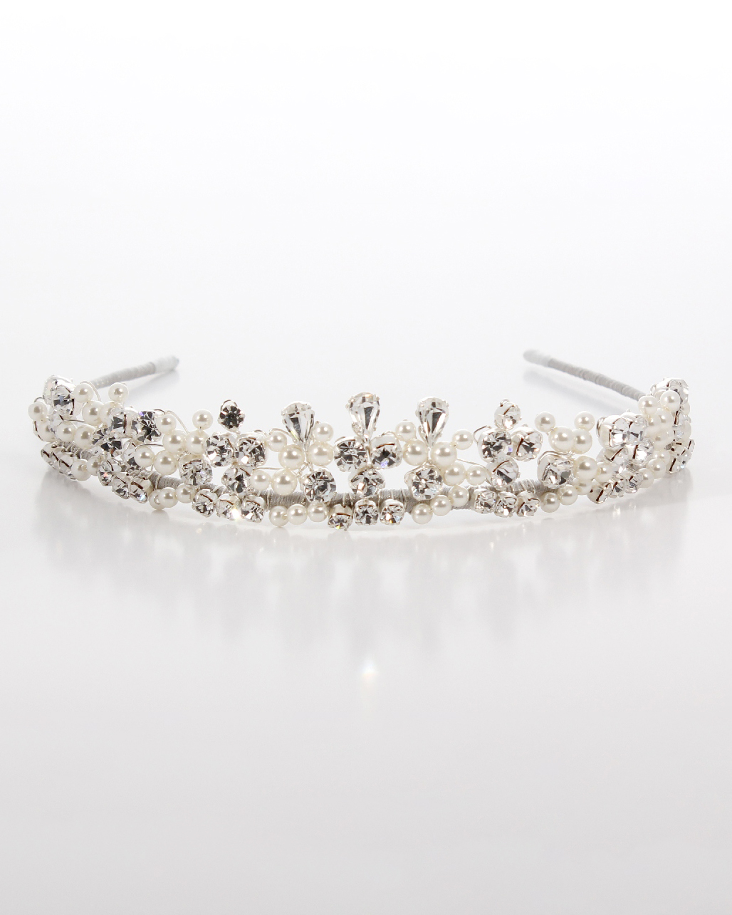 Simple Pearl And Crystal Tiara - Richard Designs